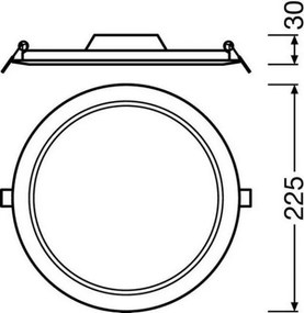 LED podhledové svítidlo LEDVANCE Slim Round 210mm 18W/4000K neutrální bílá