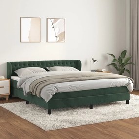 Box spring postel s matrací tmavě zelená 180x200 cm samet 3127688