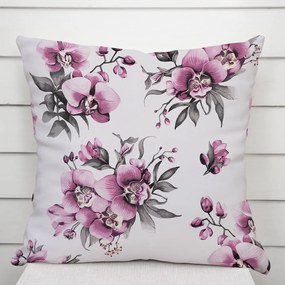Biante Bavlněný povlak na polštář Sandra SA-623 Lila orchideje na bílém 40 x 60 cm