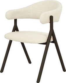 Černé/krémové čalouněné jídelní křeslo s područkami Frances – Unique Furniture