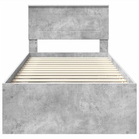 Rám postele s čelo Betonově šedá 100 x 200 cm Kompozitní dřevo 3407916