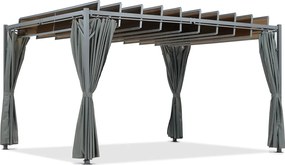 Antracitová pergola Paros 3x4 m se závěsy Garden Point