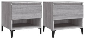 Odkládací stolky 2 ks šedé sonoma 50x46x50 cm kompozitní dřevo - Default Title