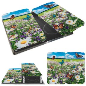 Kryty na sporák z tvrzeného skla v sadě 2 ks 52x30 cm Summer Meadow – Maximex