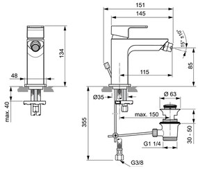 Ideal Standard Edge - Bidetová baterie, Chrom A7118AA