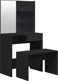 Set toaletního stolku černý 74,5 x 40 x 141 cm 3114140