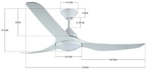Lucci air 213096 - LED Stropní ventilátor MARINER LED/15W/230V bílá + DO