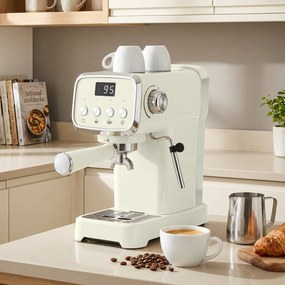 HOMCOM Pákový kávovar 20 bar espresso stroj s našlehávačem mléka a 1,2 l odnímatelnou nádrží na vodu pro espresso