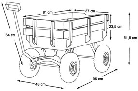 Kovový zahradní vozík - s nosností do 150 kg