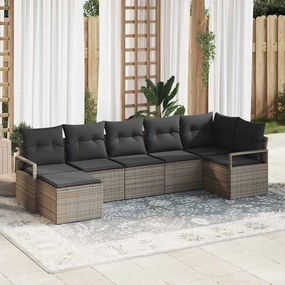 Set pohovek 7 ks Šedá polyratan 3346469