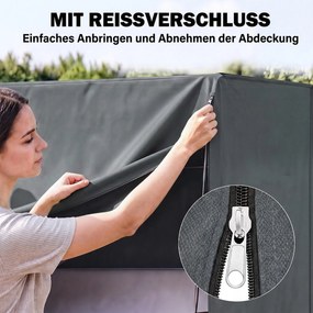 Hollywoodský kryt na 3místnou houpačku Voděodolný ochranný kryt na zahradní houpačku Oxfordská tkanina 220 x 125 x 172 cm, šedý