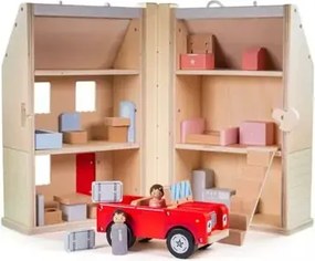 Bigjigs Toys Rozkládací domeček s příslušenstvím / od 18 měsíců