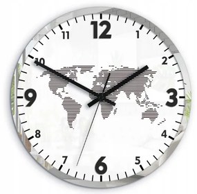 M.Clock Nástěnné akrylové 3D hodiny 30x30cm mapa světa