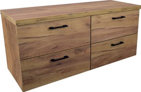 Comodo Koupelnová skříňka pod deskové umyvadlo Agria GO 120-HD - zlatý dub/zlatý dub
