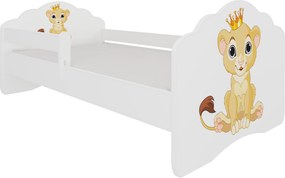 ADRK Furniture Postel s matrací a zábranou CASIMO LION 140x70