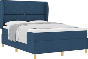 Postel s boxspringem s čelo Modrá 200 x 160 cm textil 3340829