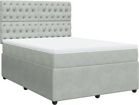 Box spring postel s matrací světle šedá 140x190 cm samet 3294640