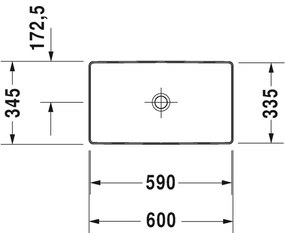 Duravit DuraSquare- Umyvadlová mísa, 60x34,5cm, bílá 2355600000