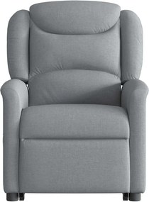 Elektrické zvedací masážní polohovací křeslo světle šedé textil 3303224