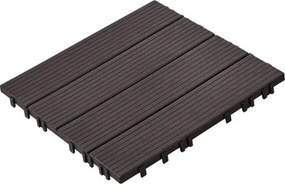 zámkové palubkové dlaždice 54 Kusů 30,5 × 30,5 cm vodotěsné pro verandu tmavě hnědá
