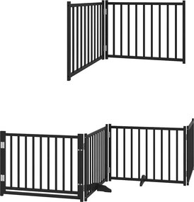 Zábrana pro psy s dvířky skládací 12 panelů černá 960 cm topol 3155740