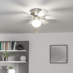 ZEVENTI - Stropní ventilátor GALDANA 1xE27/60W/230V šedá/bílá