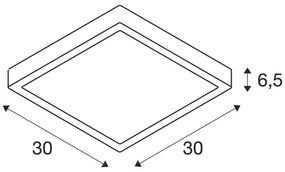 SLV 1003452 Ainos square, venkovní nástěnné a stropní svítidlo se senzorem LED 18W, antracitové, 3000/4000K, 30x30cm, IP65