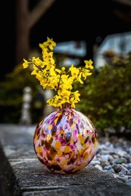 Skleněná olejová lampa SCUTI – Jantarově lososová