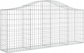 vidaXL Obloukový gabionový koš, 200 x 30 x 80/100 cm, galvanizované železo