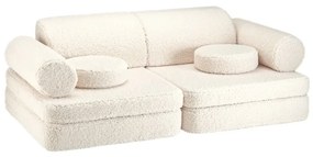 Krémová dětská pohovka z textilie bouclé 132 cm Settee – Wigiwama