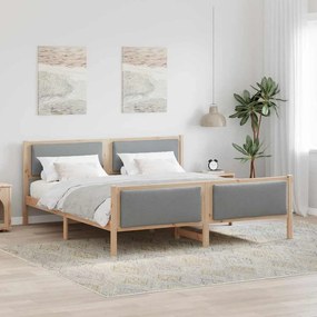 Rám postele s čelo Světle šedá 200 x 200 cm textil 3394243