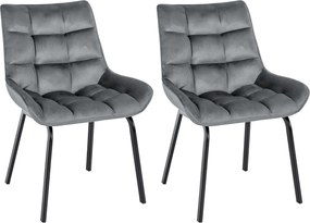 Sada 2 ks židle Saranda samet – tmavě šedá