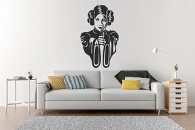 Lepy.cz Samolepka na zeď Star Wars - Princezna Leia Velikost (šířka x výška): 30x48cm, Barevná varianta: Jemná růžová