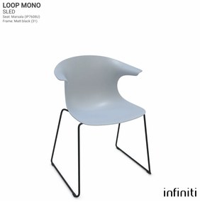 Židle Loop Mono Sled Barva kovové konstrukce: Matt black 31, Barva sedáku a opěradla z recyklovaného plastu: Almond grey IP421C