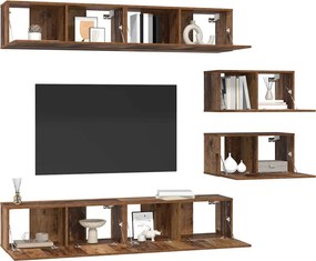Sestava TV skříněk 6 ks Staré dřevo Kompozitní dřevo 3393159