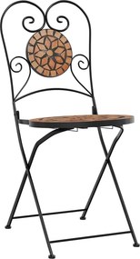 Mozaikový bistro set terakotový železo a keramika 3216352