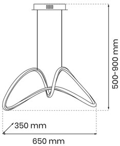 LED Lustr na lanku TESORO LED/48W/230V černá