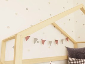 Benlemi Béžová dětská postel domeček LUCKY se dvěma zábranami 90x200 cm