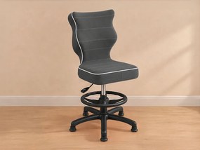 Dětská ergonomická židle bez koleček k psacímu stolu TMAVĚ ŠEDÁ Zvolte rozměr: dítě 133 - 159 cm (výška stolu 71 - 82 cm)
