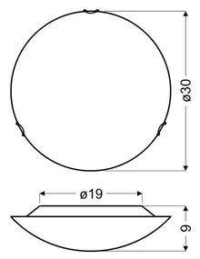 Bílé stropní svítidlo se skleněným stínidlem ø 30 cm Circle – Candellux Lighting