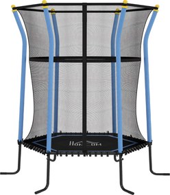HOMCOM Dětská trampolína Ø163,5 cm, vnitřní trampolína s bezpečnostním síťovým krytem okraje gumové lano, dětská trampolína do 50 kg, pro děti 3-10 l…