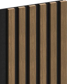 Mexen Lam-F, akustické stěnové lamely 275 × 30 cm, plstěný podklad 8 mm, technická dýha, ořech přírodní, S105-275307-3015-016