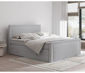 Světle šedá boxspring postel s úložným prostorem 140x200 cm Lavenda – Maison de Rêve