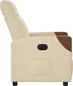 Elektrické polohovací křeslo krémové textil 3323994