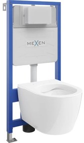 Mexen WC podomítkový set Felix Slim stojan s WC mísou Carmen, Bílá - 6103388XX00