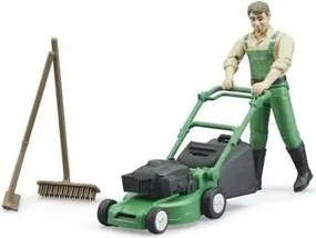 Bruder 62103 BWORLD Zahradník se sekačkou a příslušenstvím / 4+