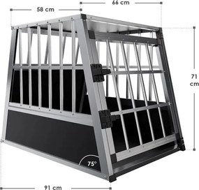Juskys Alu přepravka pro psy L