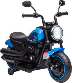 HOMCOM Dětská Elektrická Motorka s 2 Odnímatelnými Tréninkovými Koly, Rychlost 3 km/h, Pro Děti 1,5-3 Rocy, Modrá 76 x 42 x 57 cm | Aosom