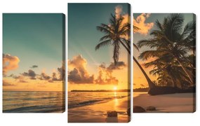 Vícedílný obraz Západ Slunce Na Dominikánské Pláži Nedostatek Nedostatek Přírodní plátno 150x100