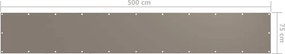 Balkónová zástěna taupe 75 x 500 cm oxfordská látka 134986